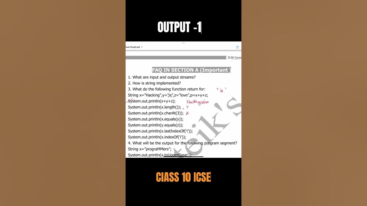Output 1 Computer Class 10 ICSE - YouTube
