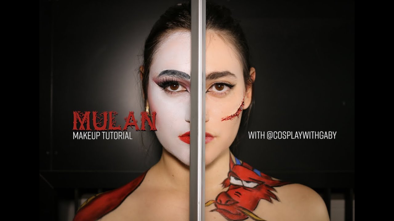Half Faced Mulan Makeup Tutorial - YouTube