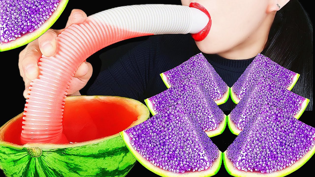 ASMR DRINKING SOUNDS 신기한 물 먹방 DRAIN HOSE STRAW, EDIBLE FROG EGG ...
