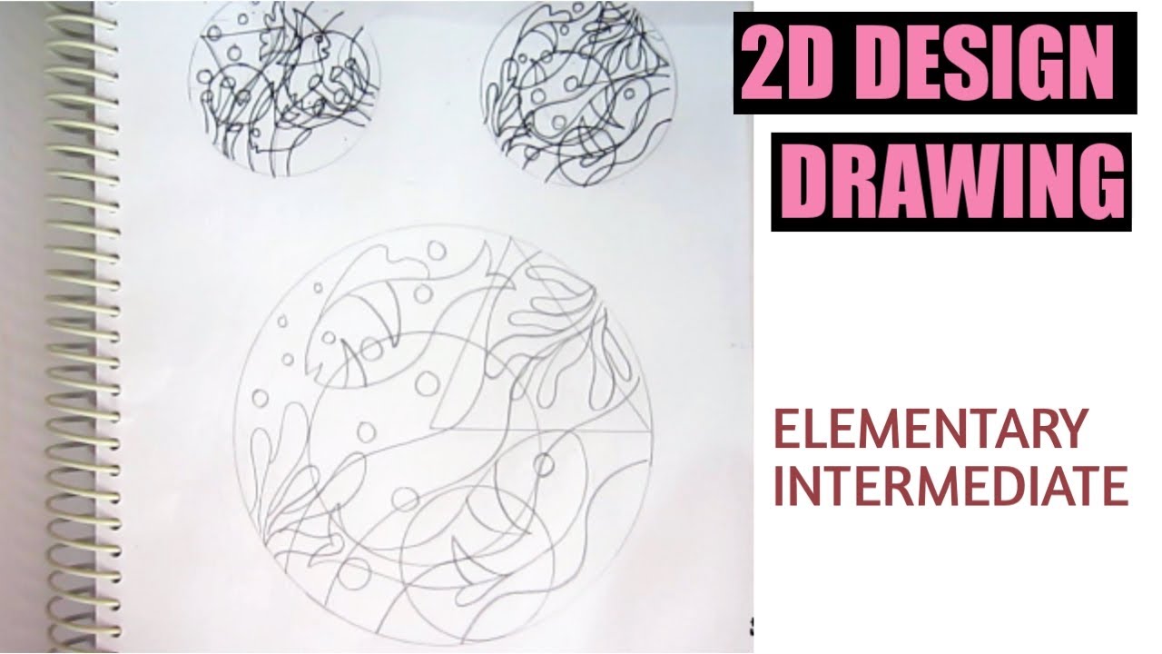 Drawing 2D design in a circle using nature and geometric forms. - YouTube