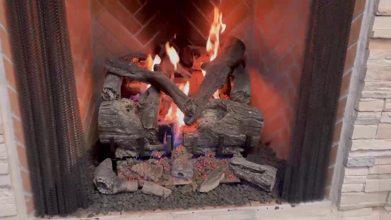 Grand Oak Three-Tier 24" Gas Log Set - YouTube