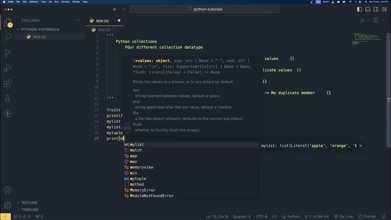 Beginner Level Python Programming Training Part 15 - Tuple & Set Collection - YouTube