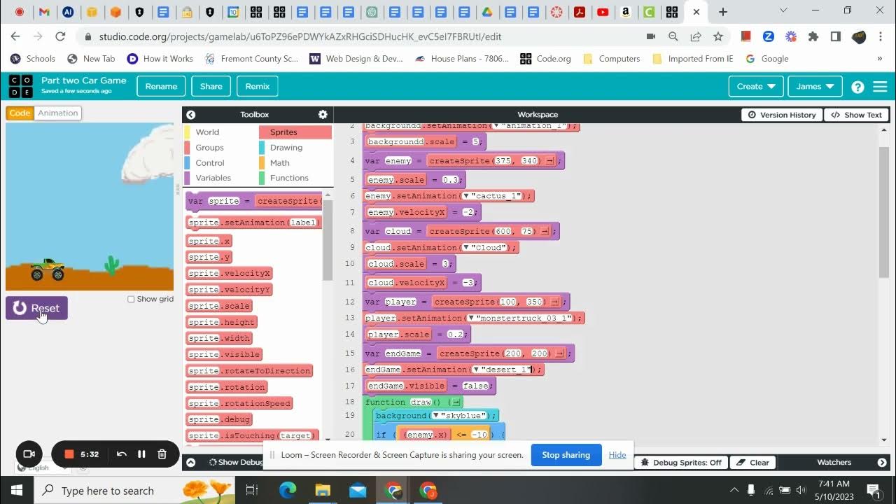 Part Three Car Game Game Lab Code org - YouTube