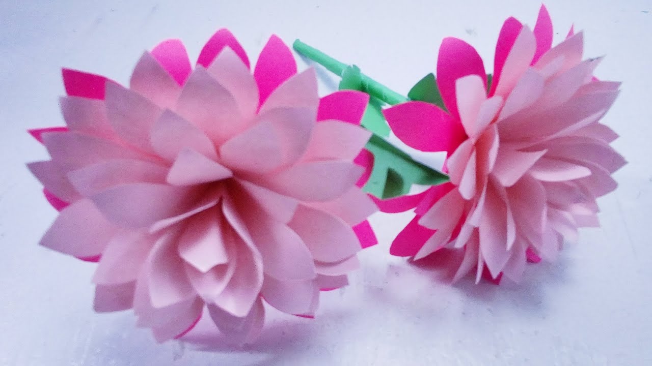 Cara Buat Bunga Kertas Mudah | Flower Making With Paper - YouTube