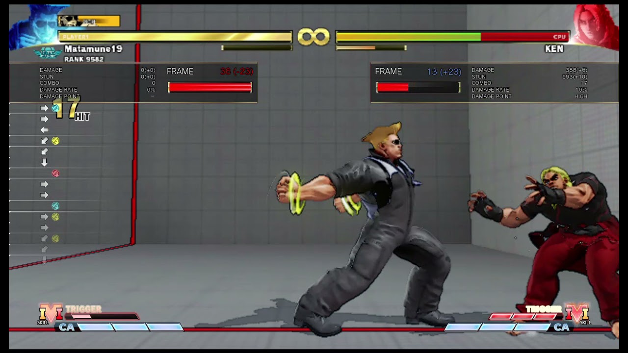 SFV MATAMUNE19 GUILE SONIC LOOP VER.Reverse spin kick - YouTube
