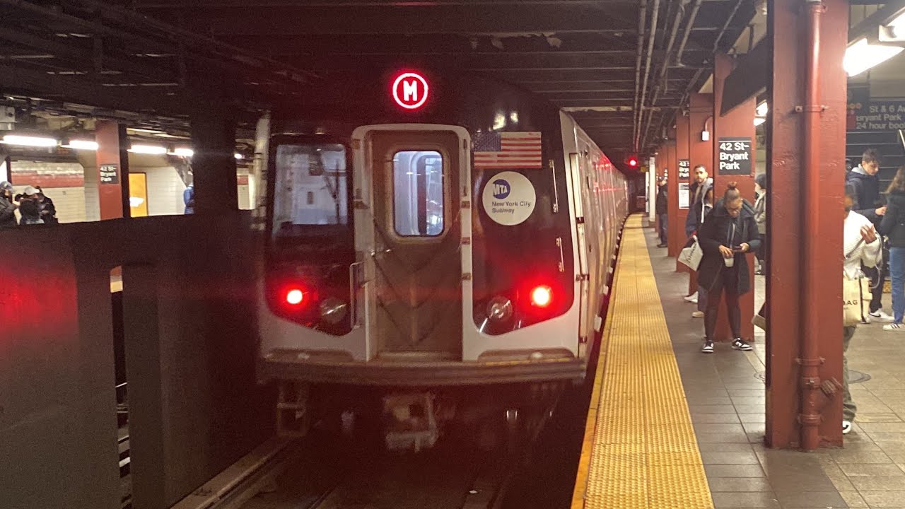 MTA NYCT: 57th Street 6th Avenue Bound R160 (M) Express Train ay 42nd ...