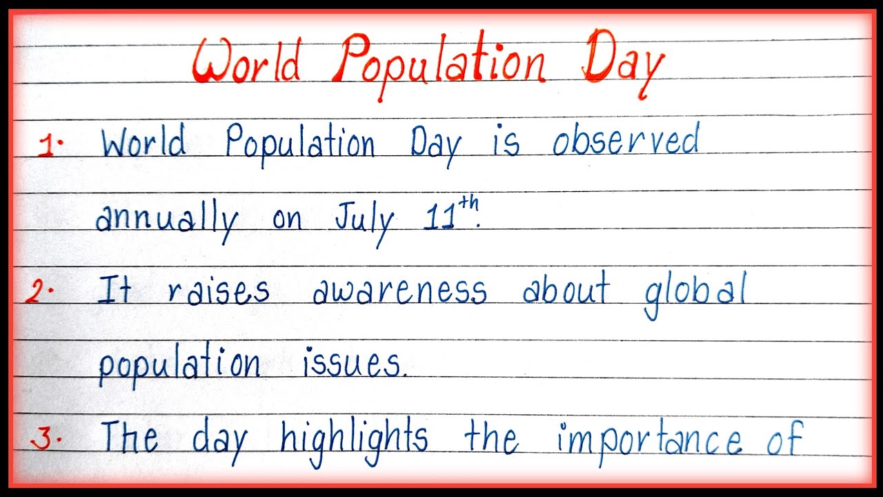 10 Lines on World Population Day in English| World Population Day Essay ...