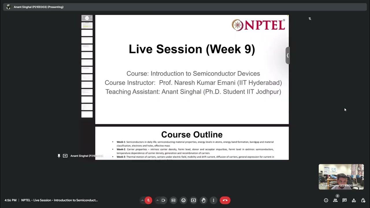 noc24 EE99 - Introduction to Semiconductor Devices - NPTEL - Week 9 - YouTube