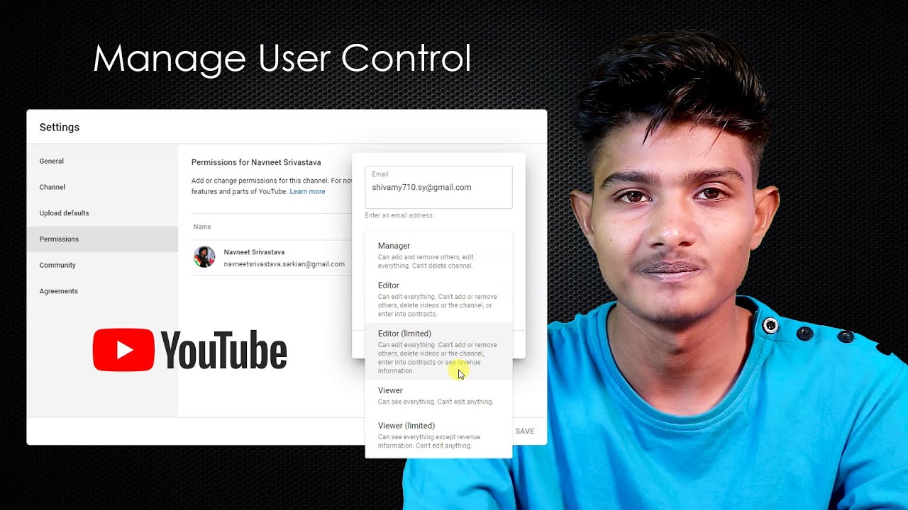 YouTube Permissions | How to setup accounts | Know account role - YouTube