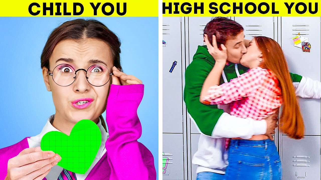 HIGH SCHOOL YOU VS CHILD YOU || Different Types Of People Relatable Moments By 123 GO!LIVE - YouTube