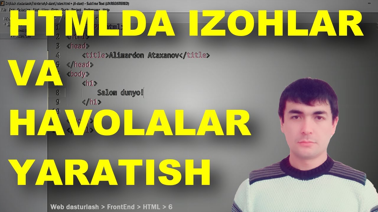 HTMLda izohlar va havolalar yaratish - YouTube