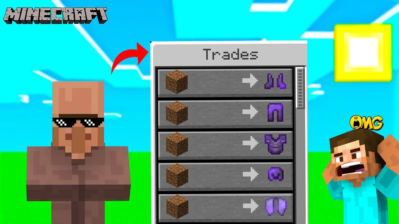 Minecraft, But Villagers Trade OP Items..... - YouTube