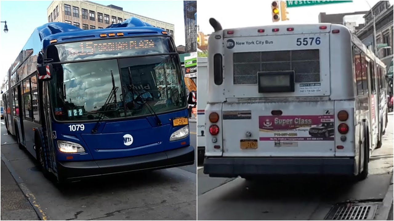 MTA: 2018 New Flyer XN60 [1079]|2003 New Flyer D60HF [5576] Bx15 buses ...