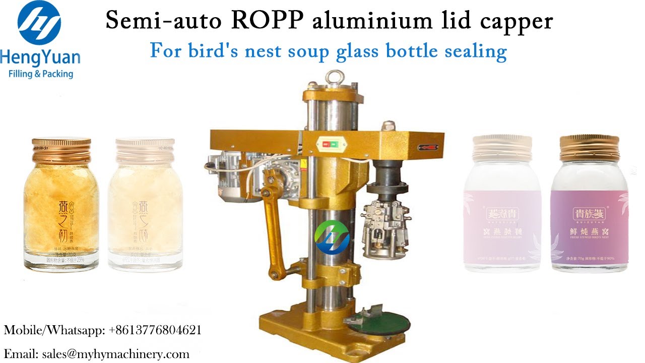 Semi-automatic Ropp Aluminium Lid Capper for Bird's Nest Drink Glass ...