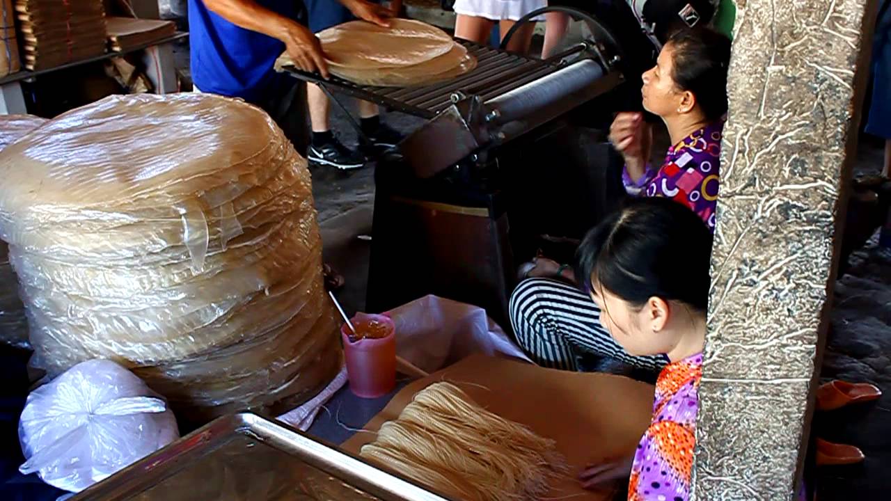 Rice paper factory, Vietnam - YouTube