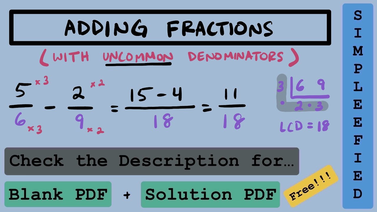 Adding Fractions with Uncommon Denominators [16 Practice Problems ...
