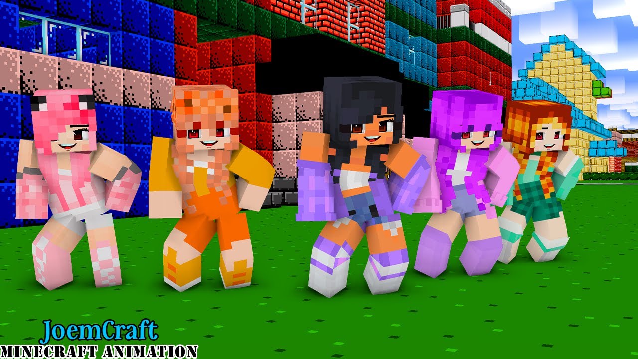 Sexy Ladies Aphmau Zoey Mia Kc Kim Dun Dun Dance Super Idol Dance Minecraft Animation