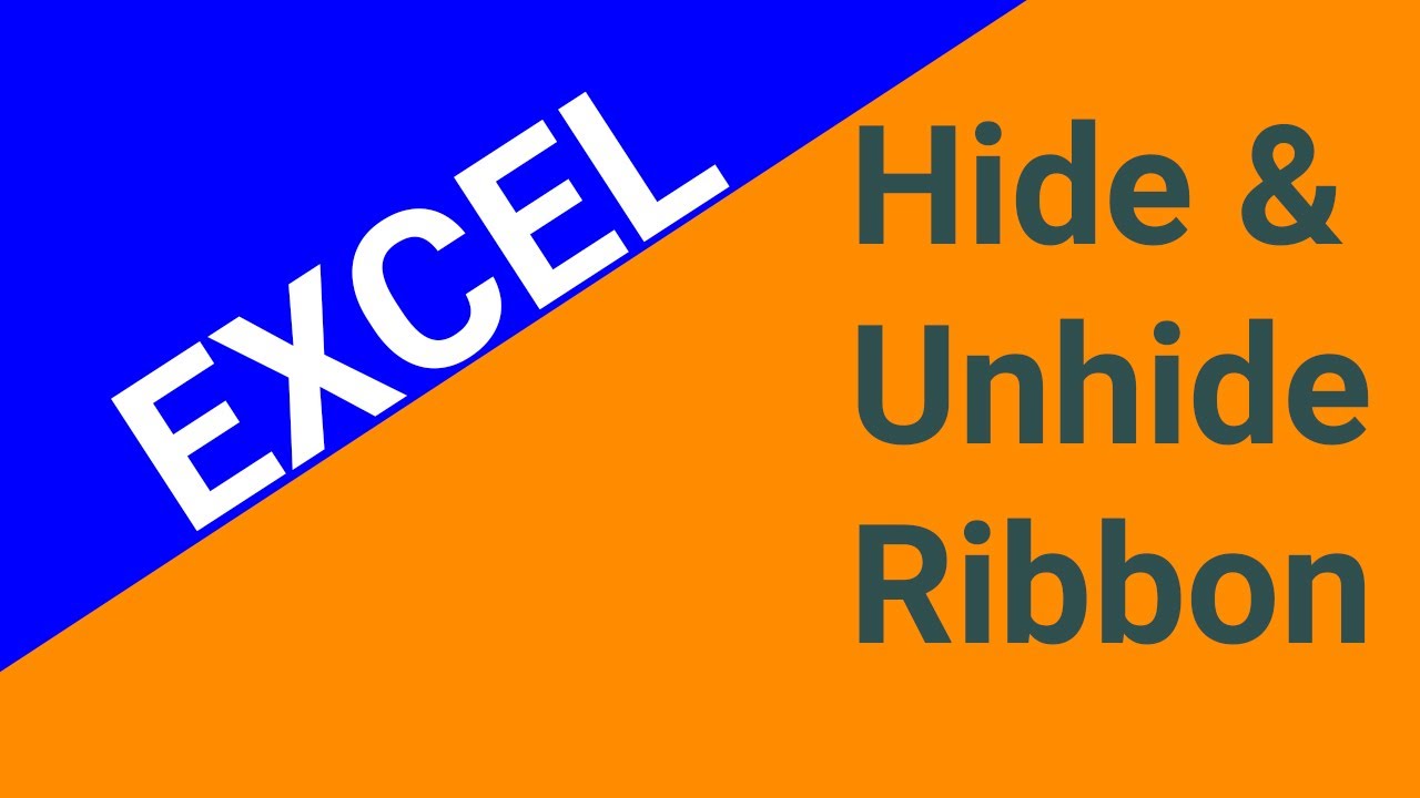How To Hide The Ribbon In Excel YouTube How To Hide The Ribbon In Excel YouTube