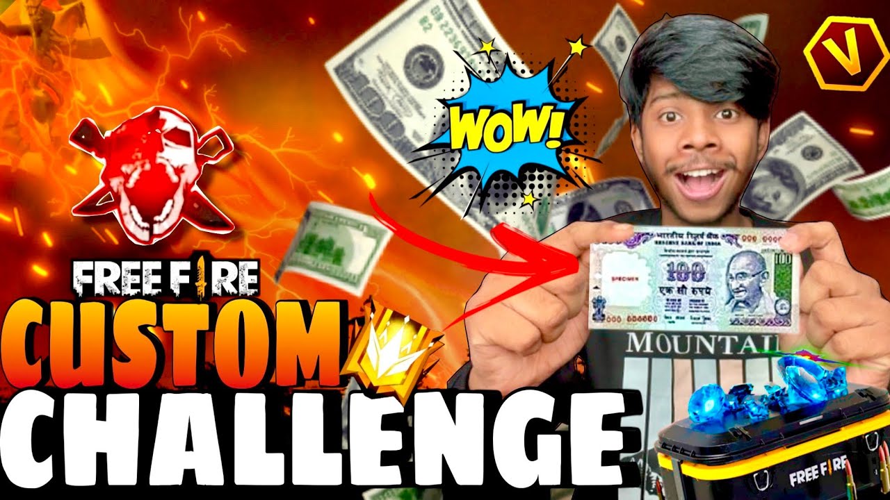 RS 100 CUSTOM CHALLENGE 😝🇮🇳//1V1 CHALLENGE FREEFIRE. - YouTube