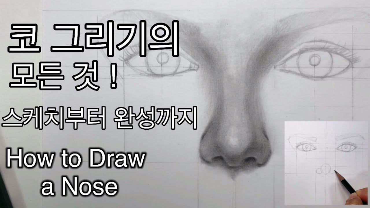 코 그리기 강좌 코 위치와 형태잡기 코 그림 완성하기 How To Draw A Nose Art Tutorial Youtube