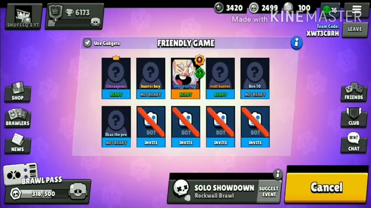 Playing with friends in brawl stars. - YouTube