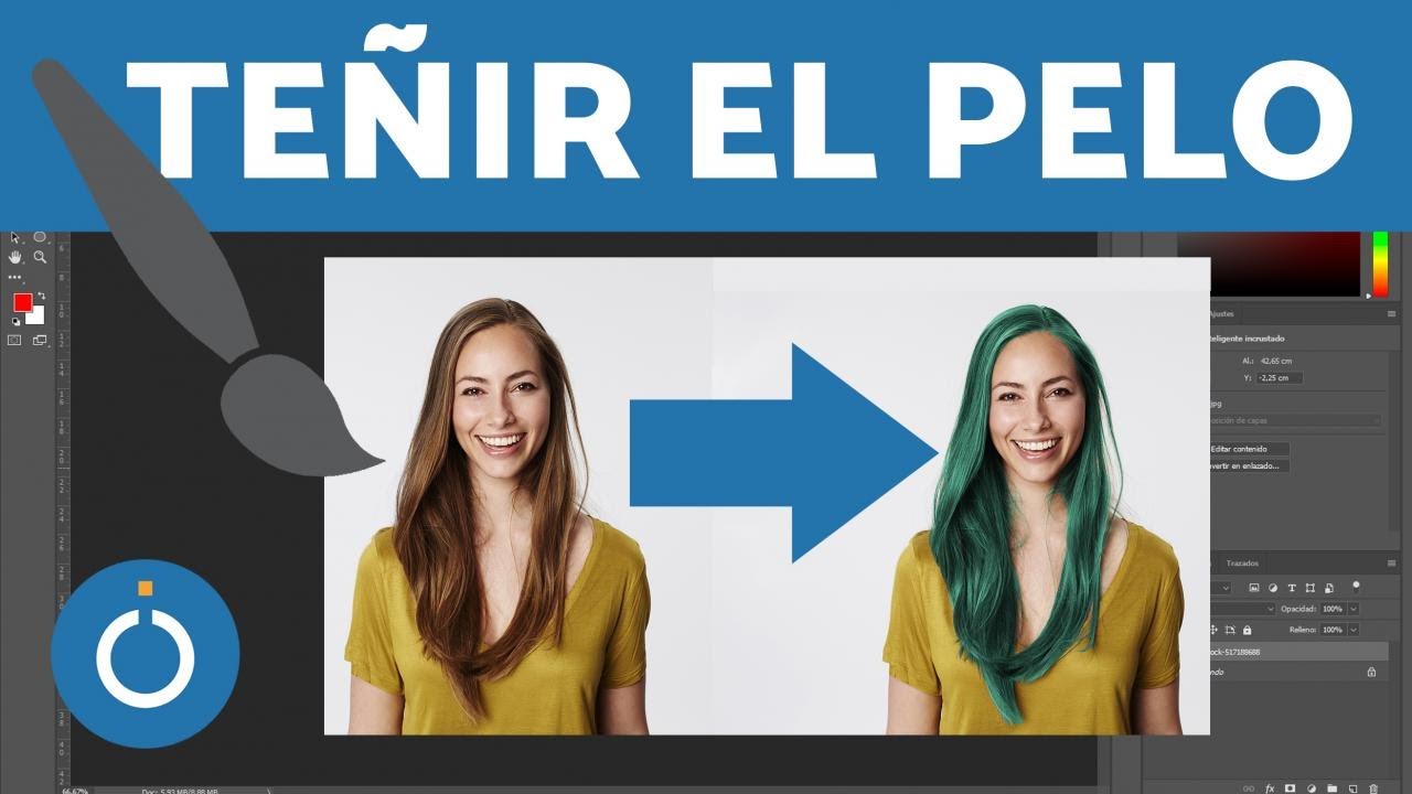 CAMBIAR el color del CABELLO en PHOTOSHOP / Cambio de pelo con Ps CS6 ...