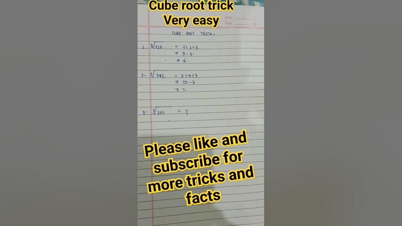 Cube root trick || find cube root very easily || #shorts - YouTube