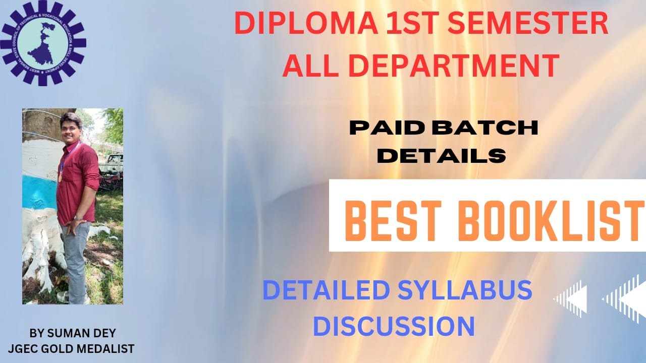 DIPLOMA 1ST SEMESTER 2024 DETAILED SYLLABUS DISCUSS WITH BEST BOOKLIST ...