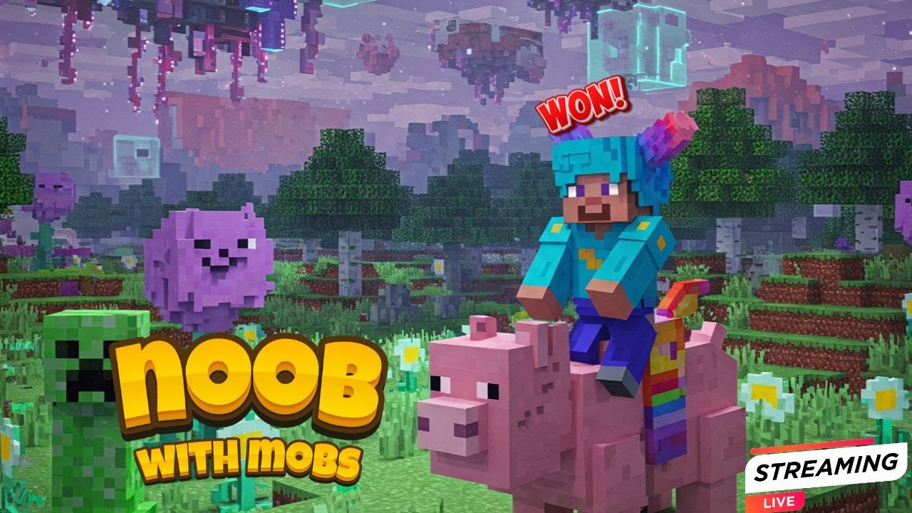 MInecraft Noob With Mobs Pig Ride Let's Go ! - YouTube