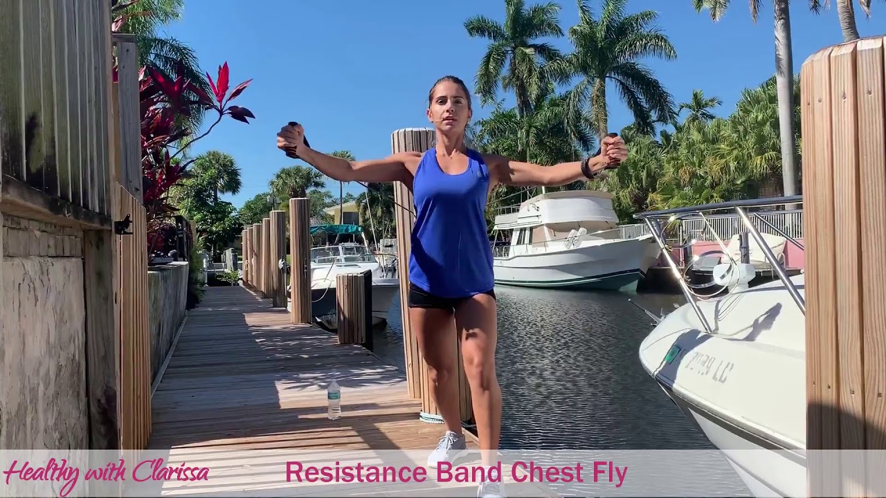Resistance Band Chest Fly - YouTube