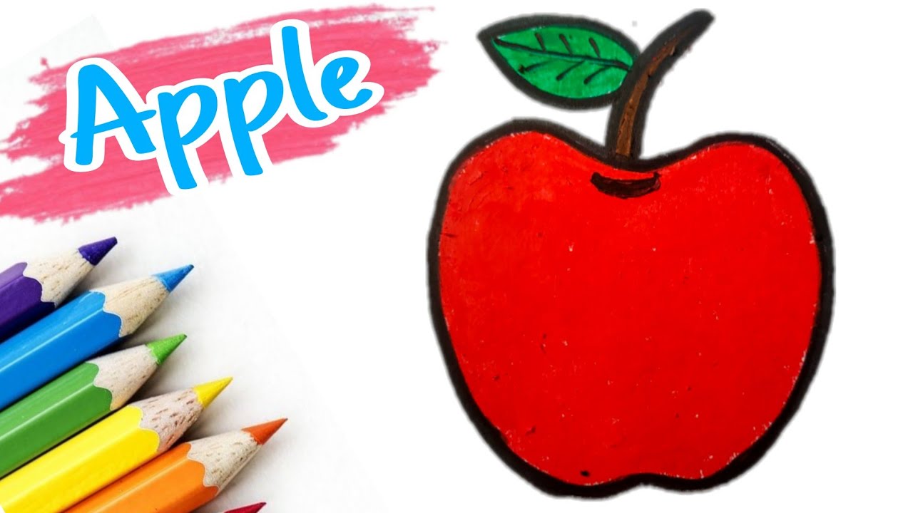How To Draw An Apple 🍎 Easily With Oil Pastel Colours | Kid's Art Hub ...
