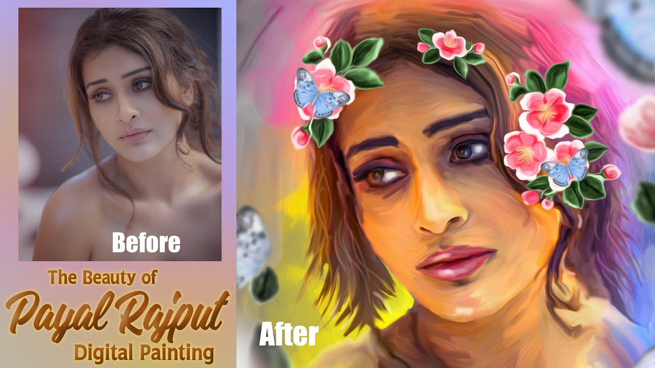 The Beauty of Payal Rajput: Digital Painting | Ayan Artist 007 - YouTube