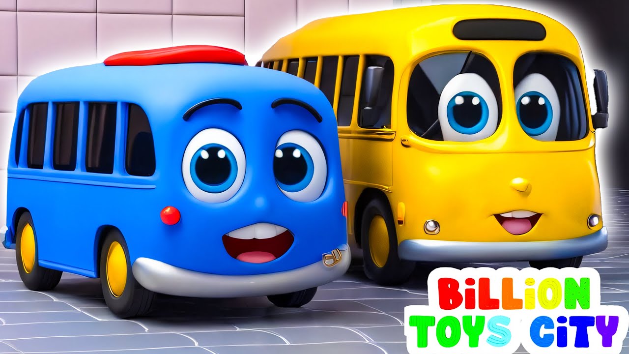 🔵 The Wheels On The Bus 🔴| Colorful Bus 🟡 | Five Little Bus | Nursery ...