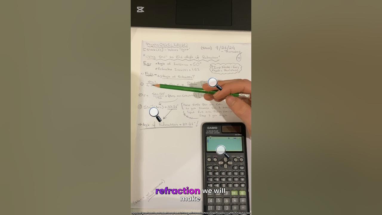 Sin Inverse And Angle Of Refraction Ex Igcse Physics Keyconcepts