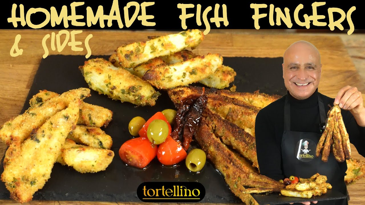 Homemade Fish Fingers with Roasted Chunky Chips & Roasted Eggplant in ...