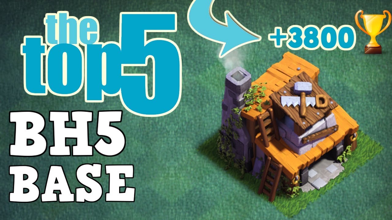 TOP 5 BEST Builder Hall 5 Base +3800 Trophy | CoC BH5 Builder Base ...