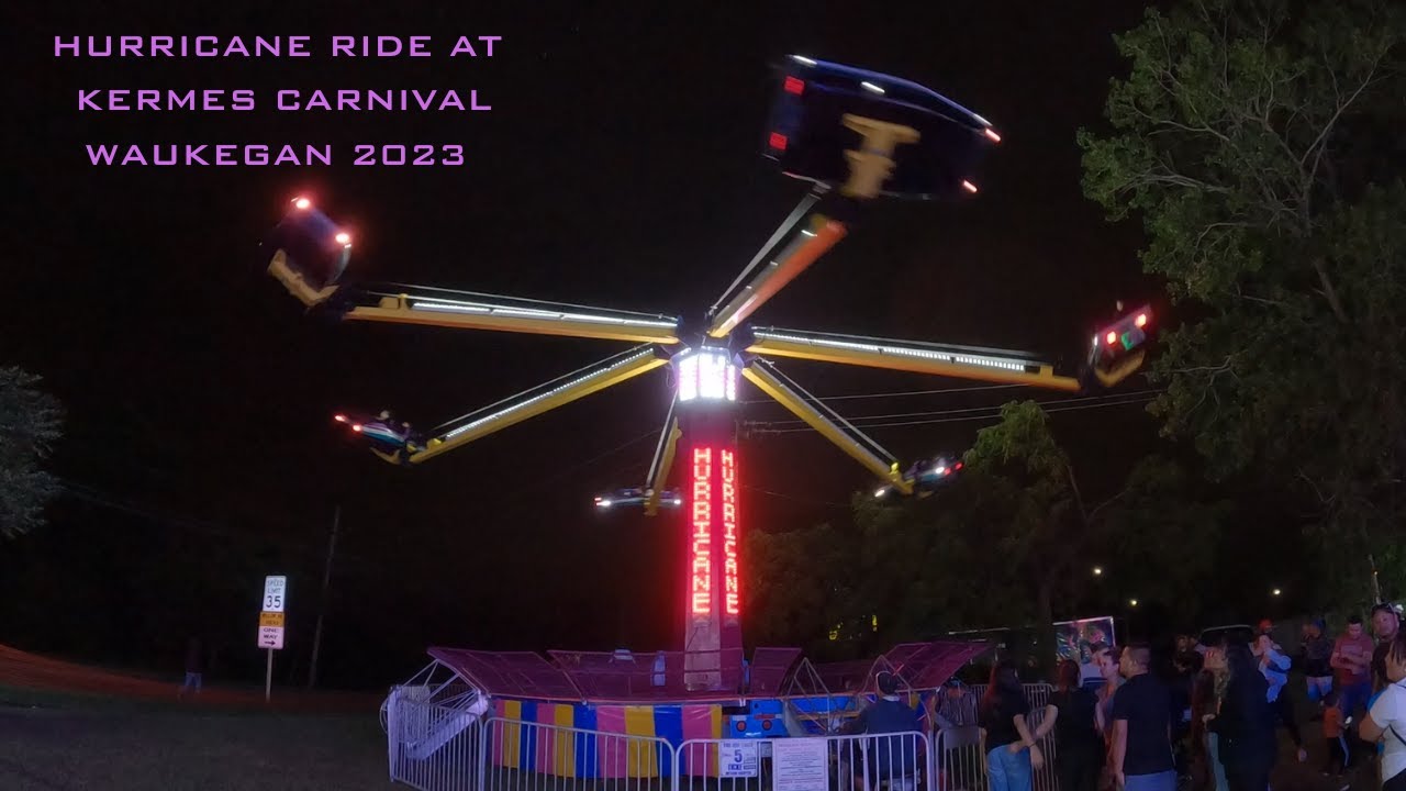 Hurricane Ride At Kermes Carnival Waukegan 2023 - YouTube