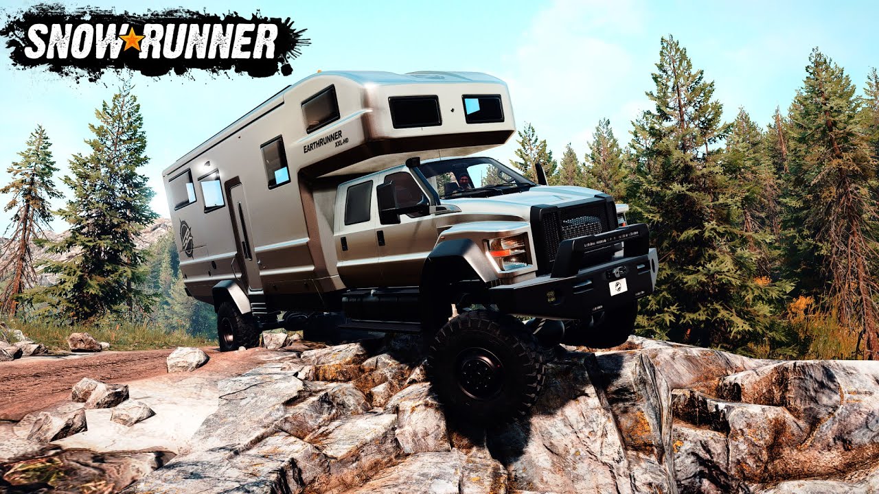 SnowRunner - EarthRunner Camper Driving On Mountain Roads - YouTube