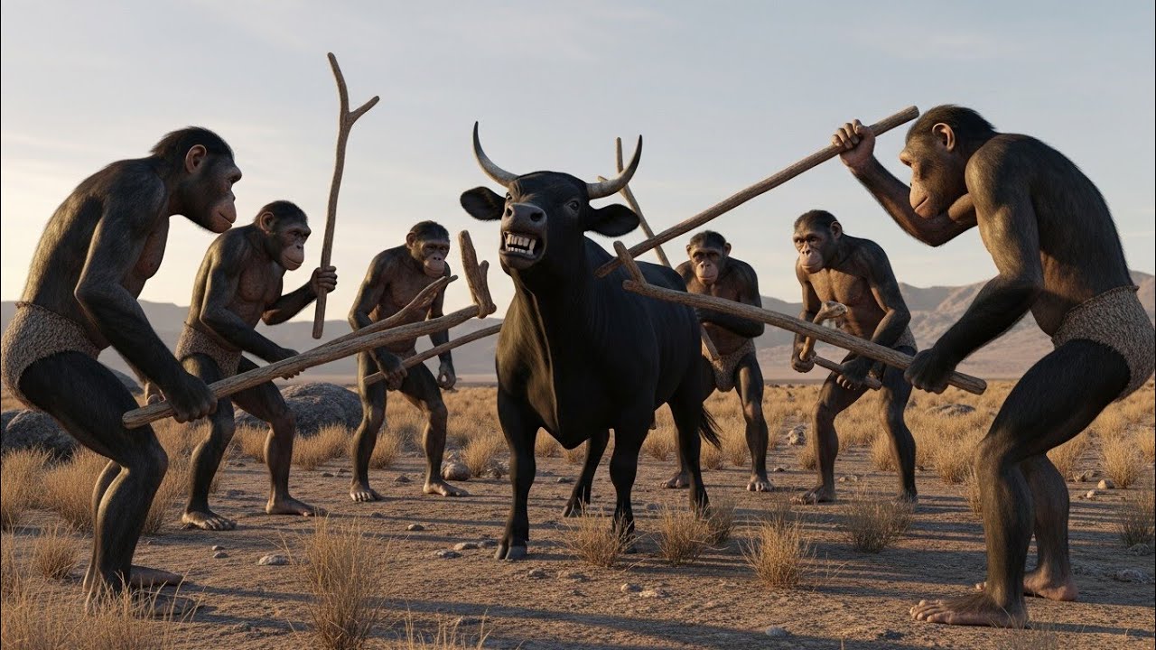 Australopithecus Life Survival Hunt and Tribal Battles in Prehistoric ...