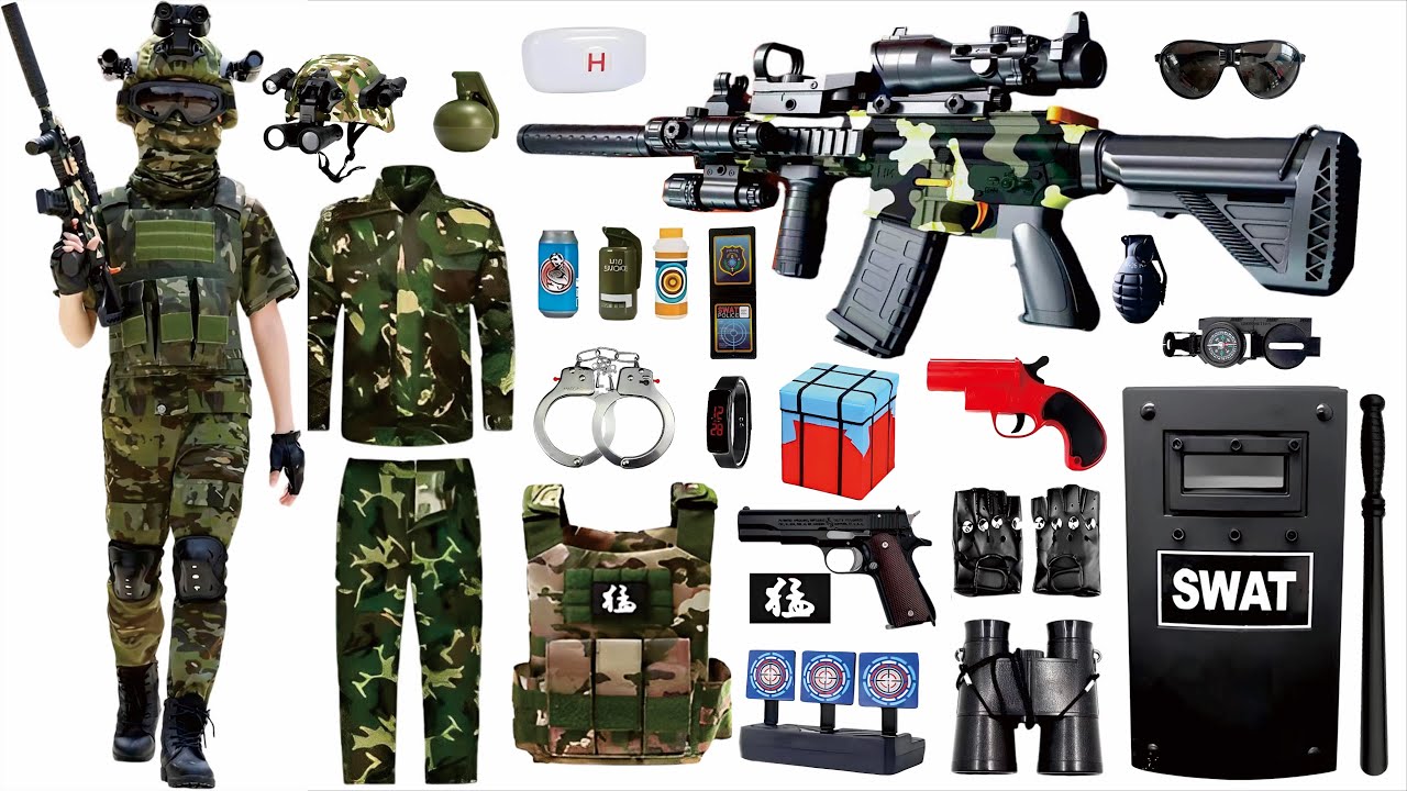 Open box special police tactical weapon set toy, M416 assault rifle ...