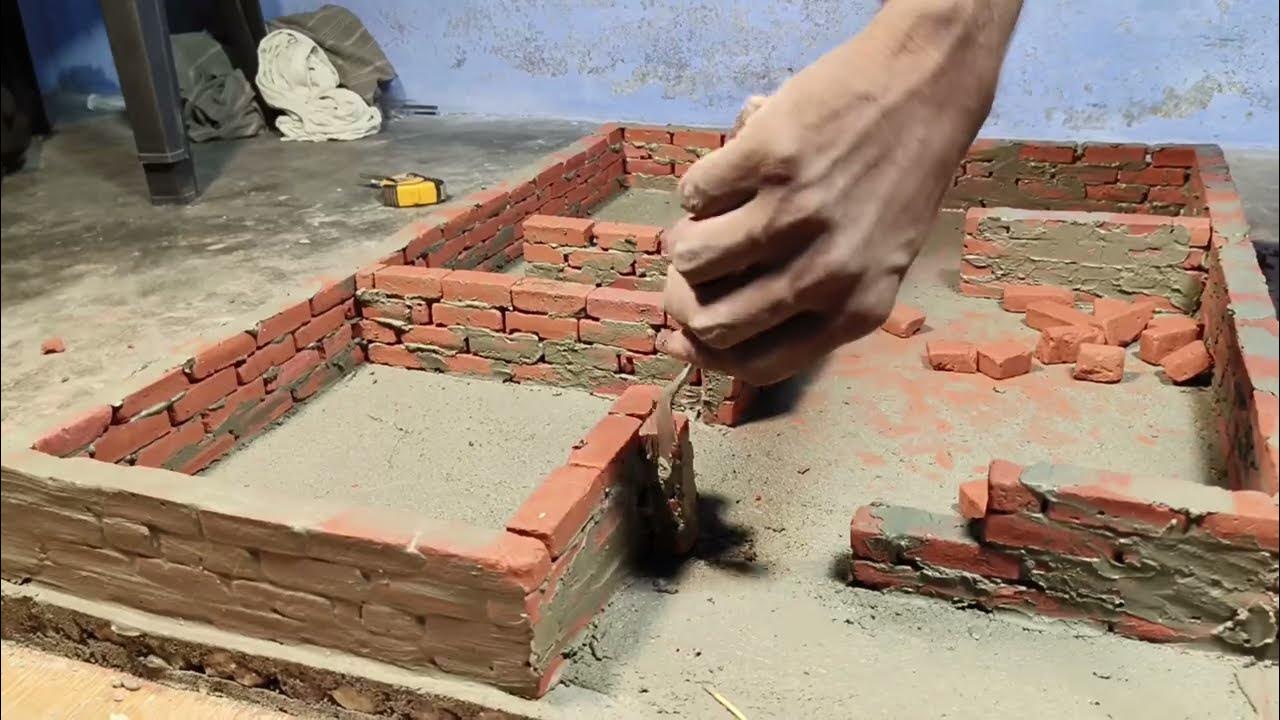Wow amazing! Dream house model brick work miniature model building red ...