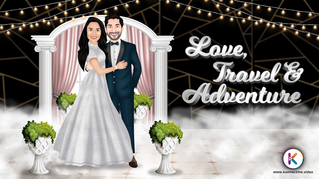 Animated Couple Love Story Wedding Invitation Video || Save the date ...