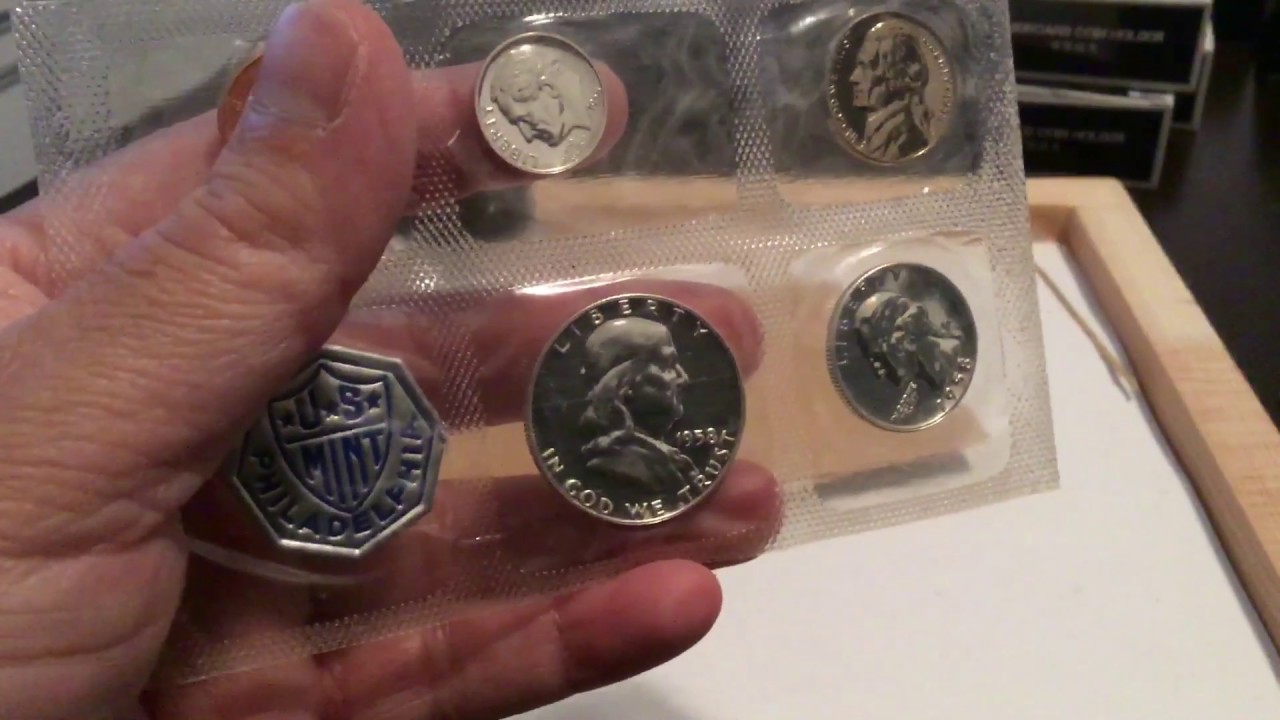 Opening sealed 1956, 1957, 1958 u.s. mint proof set coins - YouTube