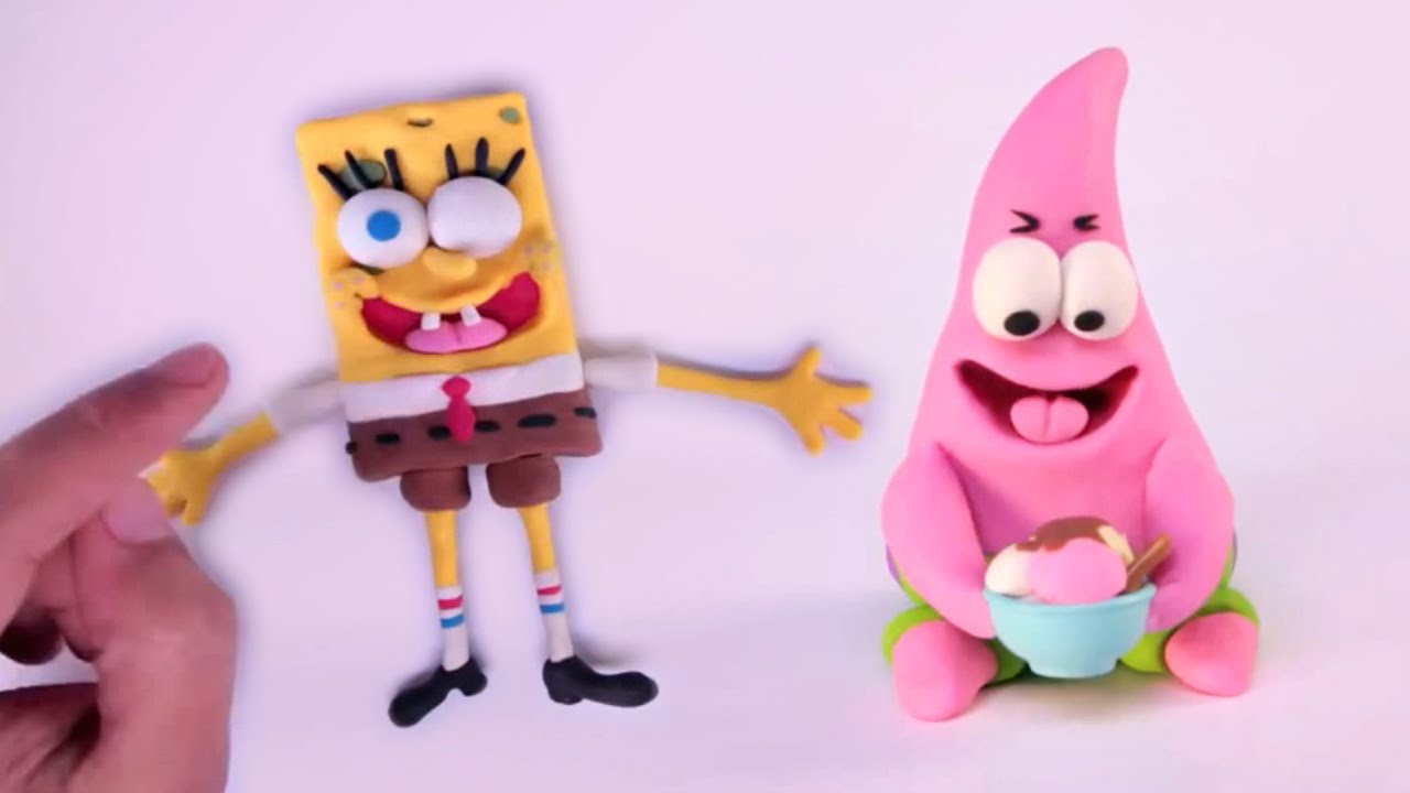Spongebob Squarepants Clay + Play doh STOP MOTION video --- Bob Esponja ...