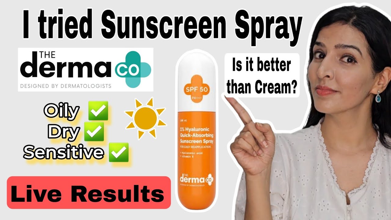 Derma co 1% Hyaluronic Sunscreen Spray review #sunscreen #dermaco - YouTube