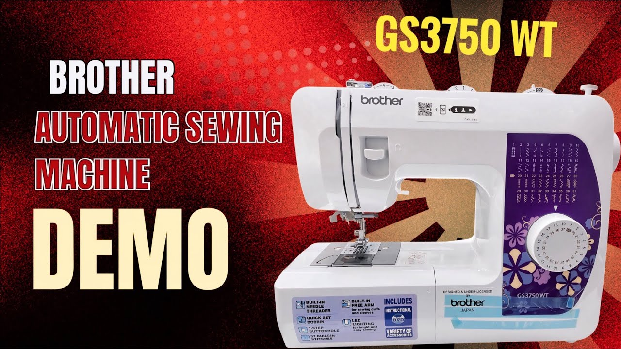 Brother GS 3750 wt automatic sewing machine DEMO - YouTube