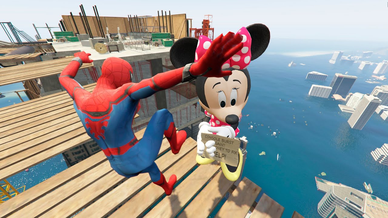 GTA 5 Water Ragdolls Minnie Mouse vs Spiderman Jumps/Fails (Funny ...