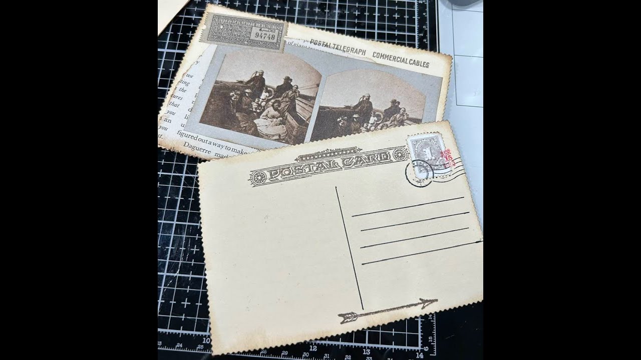 Using vintage photo book to make faux postcards. June 9, 2023 - YouTube