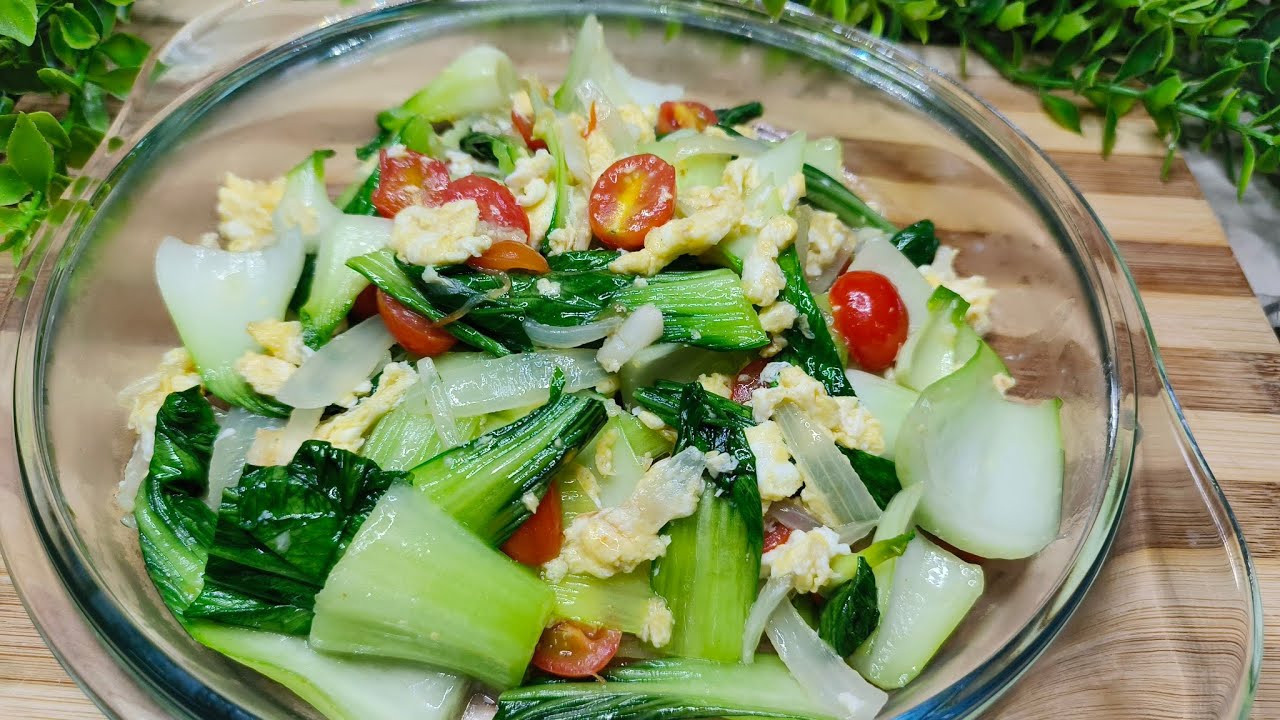 SAYUR PAK CHOY TUMIS TELUR SIMPLE - YouTube