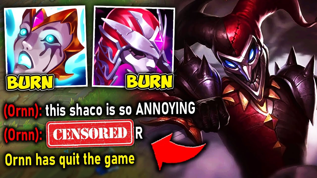 I COPIED PINK WARD'S SHACO TOP BUILD AND MADE ORNN RAGE QUIT - League ...